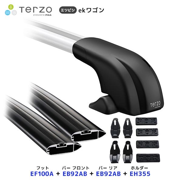 Terzo ルーフキャリア 取付セット●製品品番フット：EF100Aバーフロント側：EB92AB（ブラック）バーリア側：EB92AB（ブラック）取付ホルダー：EH355●適合車種名：ekワゴン年式：H18.9〜H25.5型式：H82Wパワー...