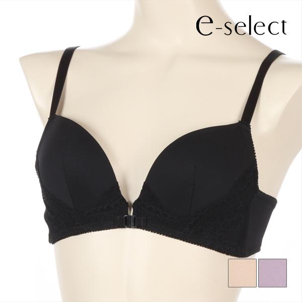 商品番号：97302e-select イーセレクト フロントホック ノンワイヤーブラジャー ブラジャー アツギ ATSUGI | ブラ 前あき 前あきブラ 前開き 前ホック レース レースブラ セクシー シームレス 前留め ノンワイヤーブラ...