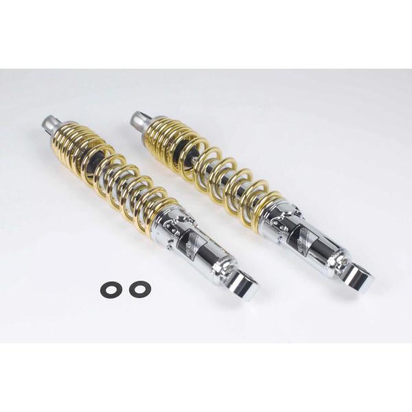 ■適合車種■・ダックス125（JB04-1000001〜）■詳細■〇カラー：ゴールドメッキ〇取付けピッチ：330mm〇スプリングプリロード：5段階調整〇取付け穴径：上 Φ10 / 下 Φ10〇2本1セット▲注意点▲※本製品を装着した場合、走...