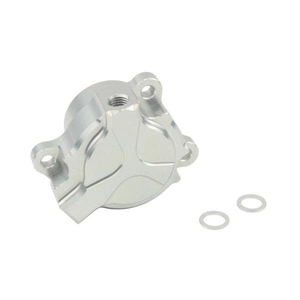 アルミ削り出しのビレットクラッチレリーズ本体になります。クラッチピストン・オイルシール・ブリーダー等は純正部品を使用いたします。組付けにはオイルフルード・ガスケット等が必要になります。純正クラッチを使用いたしますので、クラッチ作動感覚は純正...