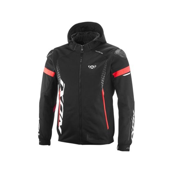 IXON（イクソン）M-PULSION AIR A ジャケット (BLACK/WHITE/BRIGHT RED) サイズ:2XL 100101210-1081-2XL