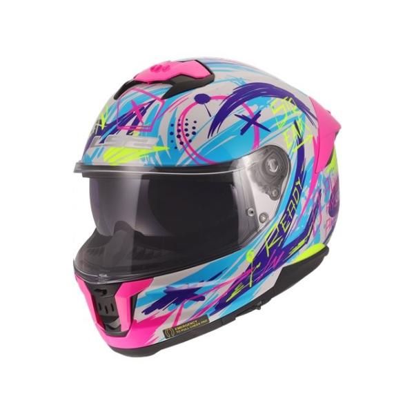 LS2 エルエスツー ヘルメット STREAMII ホワイト パープル XL (60-61cm) 98080020341XL