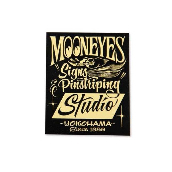 ORION ACE オリオンエース MOONEYES Signs &amp; Pinstriping Studio ステッカー ブラック H 10 × W 8cm ステッカー/キーリング DM-190