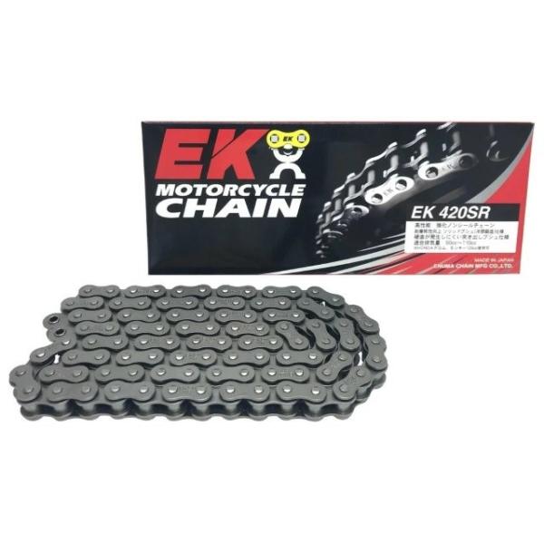 江沼チェーン EK チェーン/サイズ : 420SR/リンク数 : 66/付属ジョイント : SPJ/ジョイントタイプ : クリップ/カラー : スチール/420SR-66