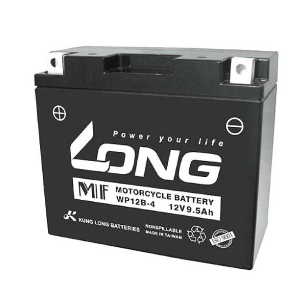 ロングバッテリー WP12B-4 LONG バッテリー 12V／9.5Ah 液注入済 互換 YT12B-BS／GT12B-4／FT12B-4
