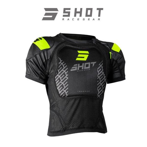 SHOT RACE GEAR/プロテクション エアライトインナープロテクター(ハーフ)・超軽量のインナープロテクター・背面・肩は熱圧着フォームによる保護シェルで高プロテクションと機動性を提供・人間工学に基づいて設計されたプロテクションプレー...