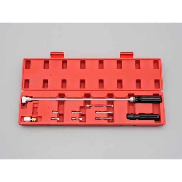 FCRやTMRもOK！スロー系調整に便利！まがりば・かさ歯車採用のアジャストツール。回りがスムーズで微調整しやすい。このセットだけでほとんどのキャブを調整可能（FCRやTMRもOK。特殊形状のホンダDタイプは不可）。・ツール全長485mm。...