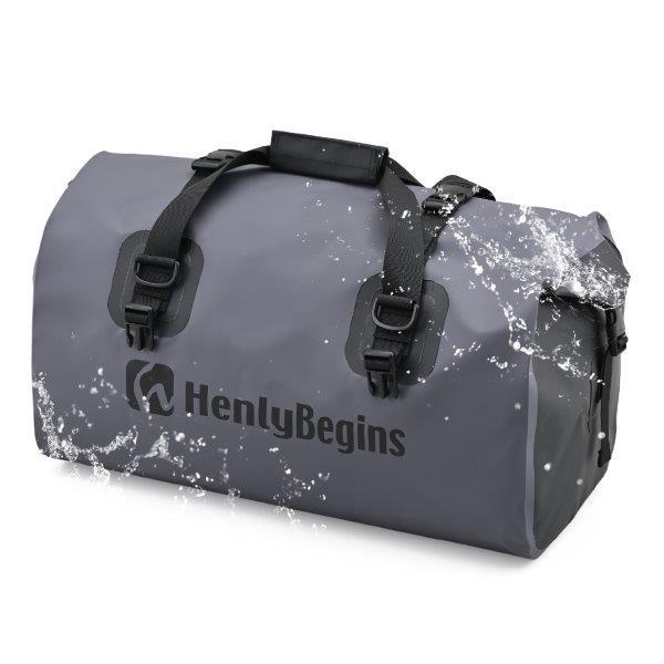 ヘンリービギンズ(Henly Begins) デイトナ バイク用 シートバッグ 防水 40L シート固定ベルト付属 DH-772 グレー 48389●高い防水性のある生地とシームレス加工により、水だけでなく泥跳ねからも荷物を守る防水シートバ...