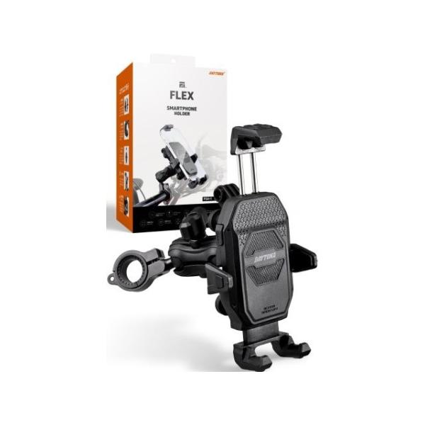 DAYTONA デイトナ バイク用 スマホホルダー 振動吸収 3D角度調整 カメラ保護 iPhone/Android対応 フレックス FSH-1 ブラック 60705