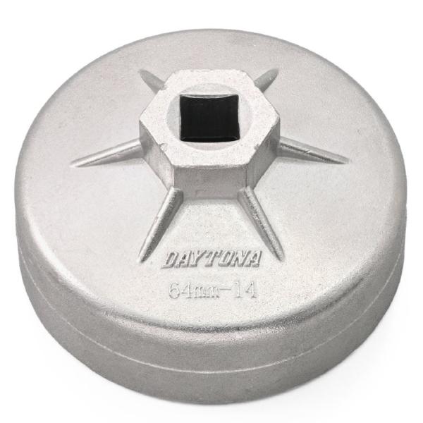 取り外しだけでなく取り付け作業にも使用でき、作業効率を大幅に向上させるオイルフィルターレンチ。アルミダイキャスト製で軽量ながら高い剛性を備え、プレス製品では得られないしっかりとしたトルク伝達を実現。14面対辺64mmサイズのオイルフィルター...