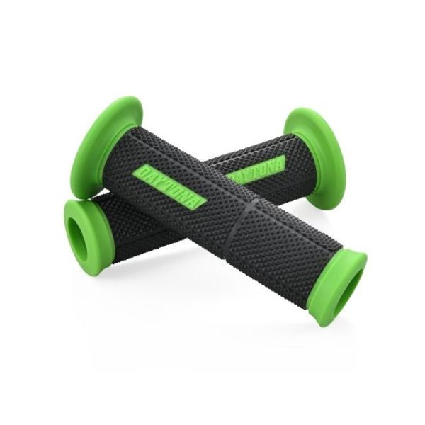 DAYTONA デイトナ バイク グリップ ハンドル径φ22.2用 123mm エンド貫通 グリッピーグリップ GG-D-DUALーBASE2 ブラック/グリーン 61814