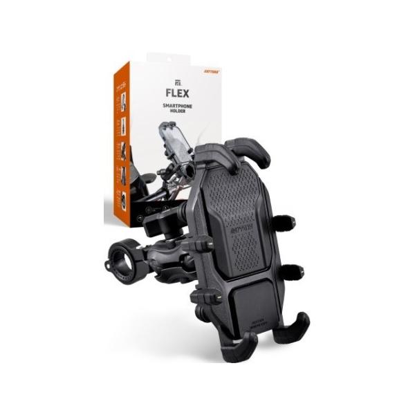 DAYTONA デイトナ バイク用 iPhone16 ProMax スマホホルダー 振動吸収 3D角度調整 8点支持 大型スマホ向き フレックス FSH-2 ブラック 61822