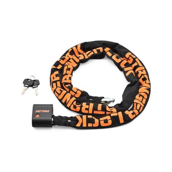 デイトナ Daytona バイク ロック チェーンロック φ6mmスチール合金製 盗難防止 ストロンガーチェーンロック 鍵タイプ 1.5m 63629