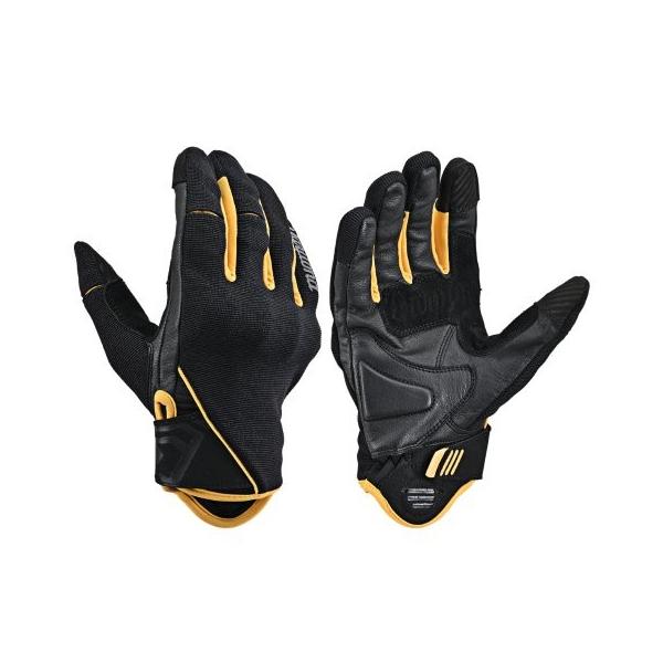 デイトナ Daytona バイク グローブ 夏 メッシュ 革(ヤギ革) ハードプロテクター スマホ対応 エアスループロテクトグローブ DG-031 ブラックオレンジ Lサイズ 64655