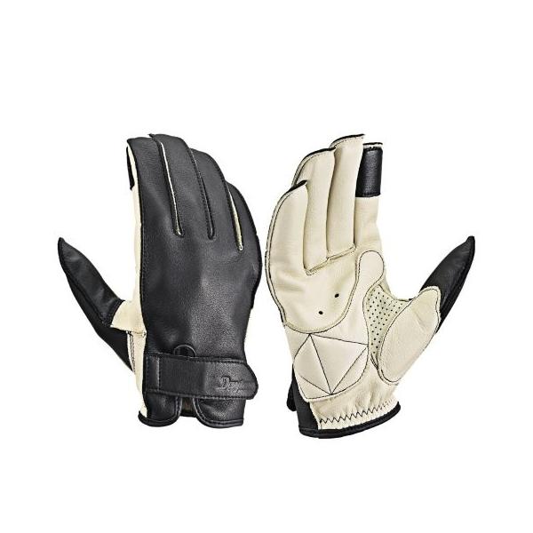 デイトナ Daytona  バイク グローブ 冬夏秋春 革(牛革) 春夏秋冬 日本製 スマホ対応 外縫いスタンダードグローブ DG-039 ブラック/アイボリー Sサイズ 65801