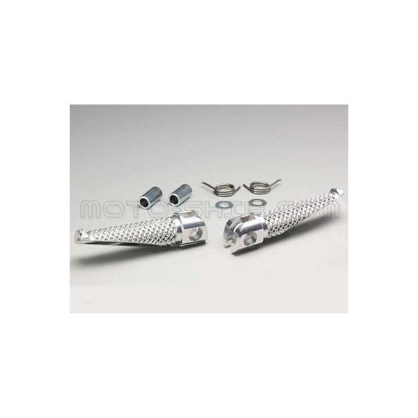 ☆メーカー：ハリケーン(大阪単車用品工業)☆●タイプ：シルバーアルマイト●アルミ合金削り出し 可倒式 ショートタイプ●フロント用 ステップ部長さ 73mm 強化リターンスプリング付【適合】CB400SF/verR/verS(92-98/NC...
