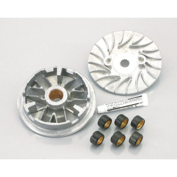 ☆メーカー：キタコ(Kitaco)☆○付属ウエイトローラー：9.0g×6（φ20.0×12.0）加速性能、最高速の向上をお求め易い価格設定でリリースするスクータードライブユニットです。タイプXシリーズについて従来品タイプIIIシリーズと比べ...