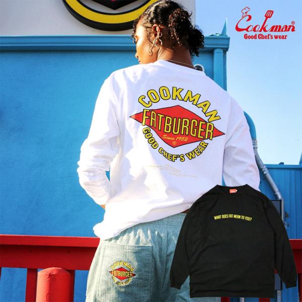 ■メーカー/ブランド：COOKMAN■素材：綿:100%■サイズ：M,L,XL■カラー：ブラック(18)／ホワイト(10)FAT BURGERとCookmanのスペシャルコラボレーション1952年にロサンゼルスで最初の店舗がオープンしたFA...