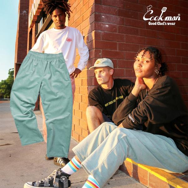 ■メーカー/ブランド：COOKMAN■素材：綿：99%ポリウレタン1%■デザイン：コーデュロイ フラットブルーFAT BURGERとCookmanスペシャルコラボレーション1952年にロサンゼルスで最初の店舗がオープンしたFAT BURGE...