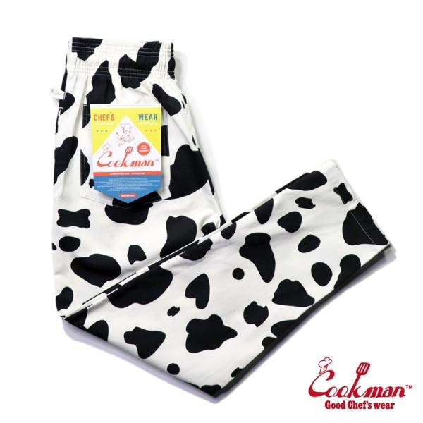 ■メーカー/ブランド：COOKMAN■素材：綿100％■デザイン：COW 牛柄【COOKMAN】アメリカ西海岸の料理人仲間が集まり話しました。「僕らが普段キッチンで着用しているシェフパンツは機能的で動きやすいし快適だ！」「でも料理をクリエイ...