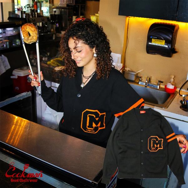 ■メーカー/ブランド：COOKMAN■素材：アクリル:55%綿:45%■サイズ：M,L,XL■カラー：ブラック【COOKMAN】Knitted Cardigan Letterman1865年にアメリカで発祥したと言われているレターマンカーデ...