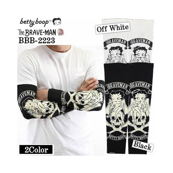 ■ブランド名：THE BRAVEMAN×BETTY BOOP■品番：BBB-2223■素材：ポリエステル93％・ポリウレタン7％■カラー：ブラック・オフホワイト■サイズ：フリー 長さ43.5cm/袖口8.2cm/腕口/12.7cm 【The...