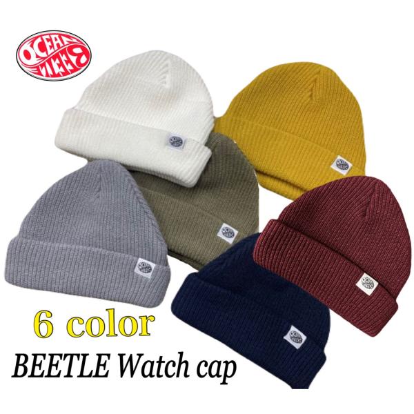 ■ブランド：OCEAN BEETLE商品詳細BEETLEロゴのタグを縫い付けたシンプルなビーニーです。締め付けのない緩い被り心地。商品詳細カラー グレー / モカ / ホワイト / ネイビー / マスタード / ブラック / バーガンディサ...