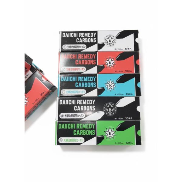 カーボンとは光線治療に用いる長さ約150mm、太さ約8mmの棒状のカーボン電極です。当店では湿気対策としてコウケントーカーボンをご購入いただきましたお客様に乾燥剤をお付けして発送させていただきます。