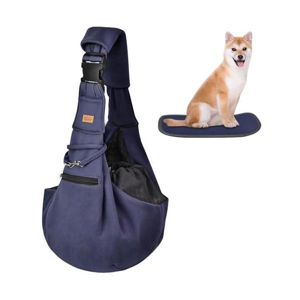 スリングブルー/底板付き/-・Color:ブルー・パッケージ個数:1・??底板付き 下が安定CUBYペットスリングの底には座板が追加されたから、イライラしているペットに安定する場所を与えられます。また、犬が自分のすきなようにお座りしたことが...
