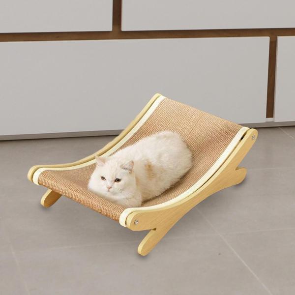 説明:[快適]: 猫の爪とぎラウンジベッド.人間工学に基づいたカーブが猫の体と背骨にフィットし.伸びたり.遊んだり.引っ掻いたりするのに快適な体験を提供します. [サイザル麻素材]: 猫用爪とぎベッドは丈夫な木製フレームと高品質のサイザル麻...