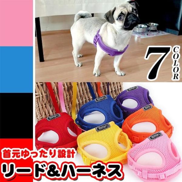 通気性の良いメッシュ素材ハーネス＆リードセット！お洋服を着なくても、これひとつで充分おしゃれに！洋服の上から着せればさらにオシャレに＆寒い季節も安心！さらに引っぱっても痛くない首元ゆったり設計！犬でも猫でもサイズさえ合えばご使用可能です！ ...