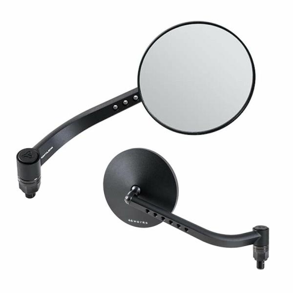 適合車種：汎用世界的バイクカスタムビルダーの中嶋志朗氏とのコラボミラーが登場！ステーのエッジ感とハウジングベゼルの薄さをアルミ切削で表現。また、梨地ブラストアルマイトでこだわりの美しい黒マットに仕上げています。ネジ径：10ｍｍ 正ネジ色：ブ...