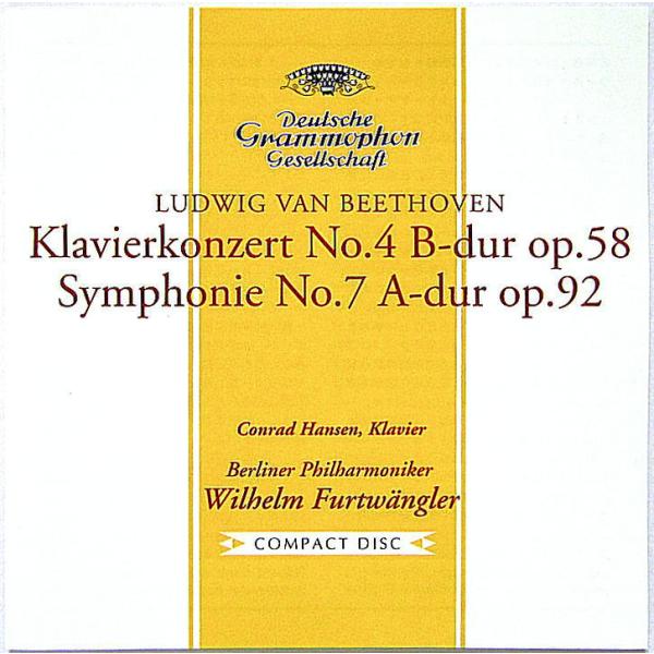 国内盤・帯付き／ベートーヴェン：ピアノ協奏曲第4番、ほか収録／指揮：フルトヴェングラー／1943年録音／解説掲載こちらは2004年の発売ですディスクの再生面の縁にこまかいキズ多数あり（再生には影響ない程度です）／帯にキズあり／全体に変色（黄...