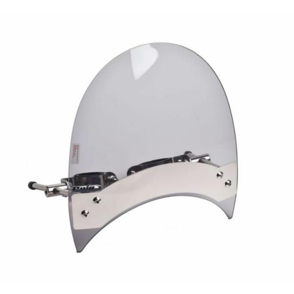 PUIG製のフロントフォークに装着を行うタイプの汎用スクリーン。同社製のカスタムデザインラインをベースとした商品となります。サイズ：290×260mm（高さ×幅）厚さ：4 mmカラー：スモーク【カラー】スモーク【サイズ】290×260 mm...