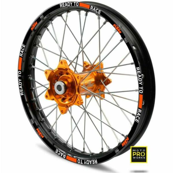 スウェーデンのグラフィックキットメーカーMOTO PRO WORKS製のリムステッカー。厚みのある品質の高い素材を使用しており、傷にも強い商品となります。KTMとの公式ライセンスを取得しており、印刷されるロゴは純正デザインの物。最新の技術を...