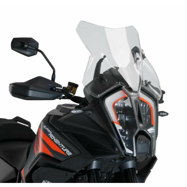 PUIG製のツーリングスクリーン。ライダーの視野に影響を与えることなく、走行風を軽減させます。サイズ：440×465mm（高さ×幅）純正 +55 mm厚さ：4 mmカラー：クリア【適合】KTM1290 スーパーアドベンチャー S (2021...