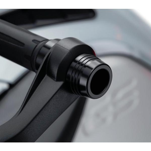 【商品説明】転倒時のダメージを軽減。重量はほとんど変わらないため、操作感や振動はそのままです。純正のバーエンドを装着したままボルトオンで装着可能です。（ハンドガードの外側に装着）6061-T6アルミニウムCNC加工処理【適合】BMW R12...