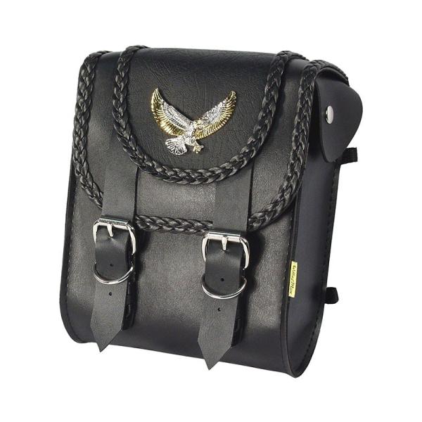 【商品説明】縁部分にブレイド(編み込み)飾りとシルバー&amp;ゴールドカラーのイーグルエンブレムで装飾された、シーシーバーバッグです。ストラップを使用し、シーシーバーに取り付けます。サイズ横幅：8"(20.3m)高さ：10"(25.4cm...