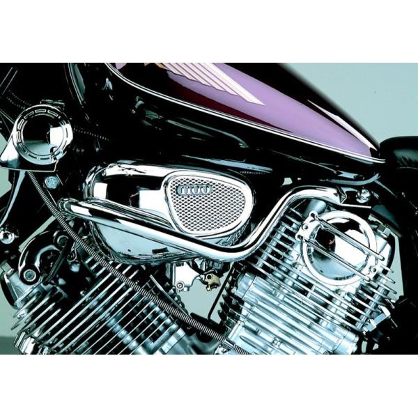 【商品説明】クロームの質感に定評のあるフェーリング社の綺麗なプロテクションガードです。立ちゴケや軽い転倒時のダメージを軽減や、転倒時に車体に脚を挟まれる事を防ぐ装備です。車体が完全に寝なくなる為、引き起こしが若干しやすくなるといったメリット...