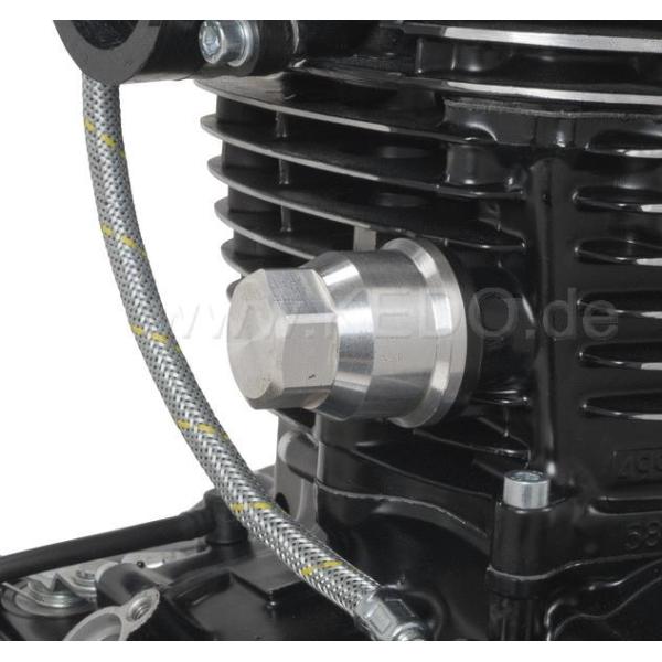 【商品説明】オリジナルデザインのプラスチック製キャップに代わる、CNC削り出しアルミニウム製キャップです。アクセントにオススメな商品です。新品のOリングが付属します。【適合】ヤマハSR400/500XT500TT500【メーカー】ケドー（K...