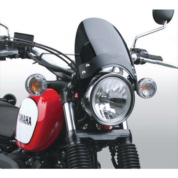 【商品説明】コンパクトなウィンドシールドです。小さいですが、高速でしっかりと防風効果がでます。左右のフォーク2か所に固定します。サイズ高さ：08.50" (21.6cm)横幅：09.25" (23.5cm)【カラー】ダークグレイ(濃度：95...