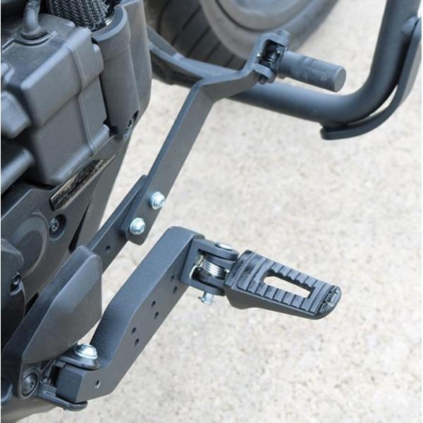 【商品説明】フットペグを前方に2、3、4及び5インチの4段階、移動可能です。 ブレーキレバーも合わせて4段階調整出来、若干の角度も変えられます。 フットボード（N26-21FB）との併用も可能です。【素材】アルミ、スチール【適合】HONDA...