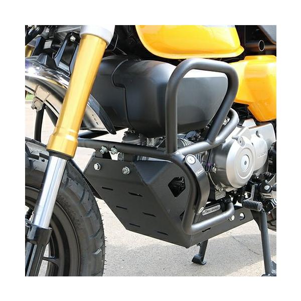 【商品説明】モンキー125用のエンジンガード転倒時のエンジンへの損傷を防ぎ、車体の損傷を最小限に防ぎます。サイドには交換可能なプレートが備わっています。エンジンガードはクロスバーで補強され、強度を高めています。フィッティングの難易度 (1-...