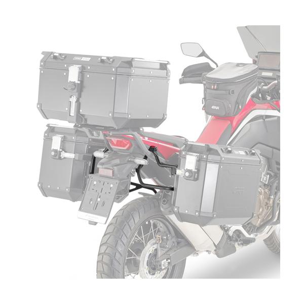 【説明】デザイン、機能、耐久性から高い支持を得ているイタリアンメーカーGIVI(ジビ)の、ホンダ CRF1100L アフリカツイン専用 MONOKEY CAM-SIDE サイドケースホルダーです。直径18mmのスチール管を使用したパニアケー...