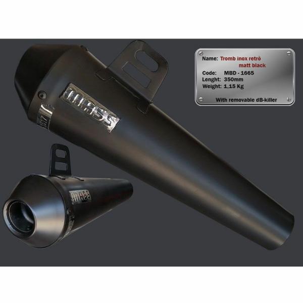 【商品説明】イタリアのマフラーメーカー、MASS Exhaust(マス エキゾースト)のRnineT用ステンレス スリップオンマフラー レトロマットブラックです。・ステンレスサイレンサー・マットブラック仕様・全長：350mm・重量：1.15...