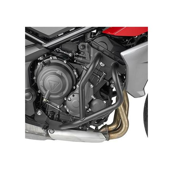 【説明】GIVIの車種専用のエンジンガードです。25ｍｍ径のしっかりとしたパイプで構成されています。林道や悪路も走りたくなるTiger Sports 660。転倒時にエンジンへの致命的なダメージを防ぐ役目とライダーの足の挟み込みを防止する役...