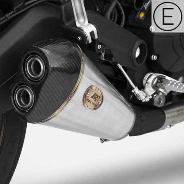 【商品説明】DUCATI モンスター797用のスリップオンマフラー。ステンレス製サイレンサーとカーボンファイバー製エンドキャップ。カーボン製のヒートシールドが付属します。仕上げはサテンまたはブラックから選択可能。EURO4規制認証Eマーク付...