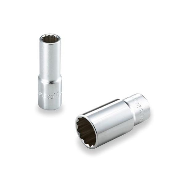 ●メーカー名：トネ / TONE●商品名：ディープソケット（12角） 3D-08Lメーカー品番：3D-08LJANコード：4953488284867二面幅寸法（mm）S：8 寸法（mm）D1：11.7 寸法（mm）D2：17 寸法（mm）L...