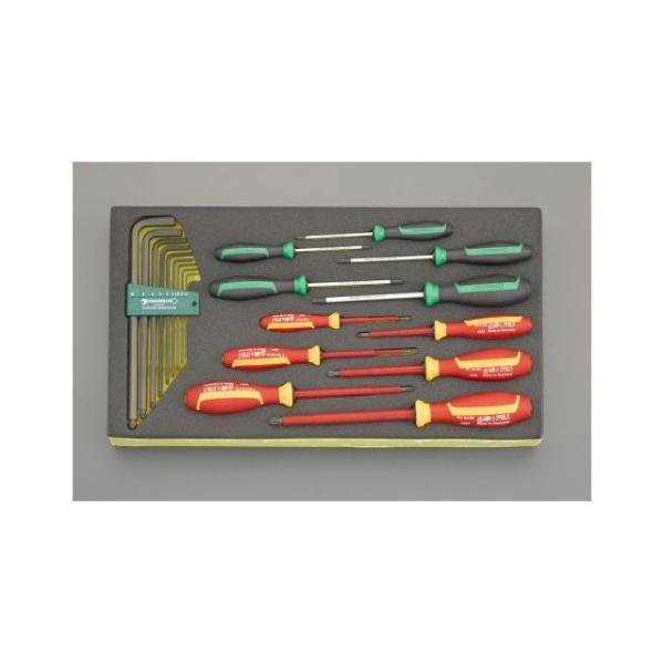 ●メーカー名：エスコ / ESCO●商品名：20本組 ドライバー・六角棒レンチセットメーカー品番：EA612VB-5JANコード：4550061035238備考■セット内容…20点■トレーサイズ…460×250×60（H）mm■（＋）絶縁ド...