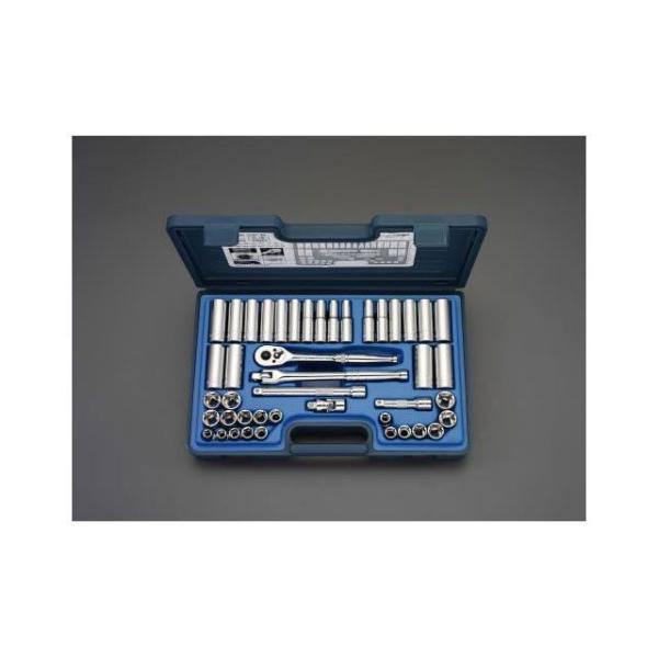 ●メーカー名：エスコ / ESCO●商品名：3/8”DR ソケットレンチセットメーカー品番：EA617CC-59JANコード：4518340574946備考■セット内容44点■差込角…3/8”■ソケット及びディープソケット（6角）…8・9・...